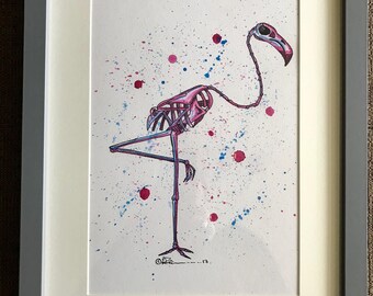 Skeleton flamingo | Etsy