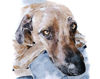 Rhodesian Ridgeback Art Print of Original Watercolor Painting