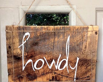 Howdy sign | Etsy