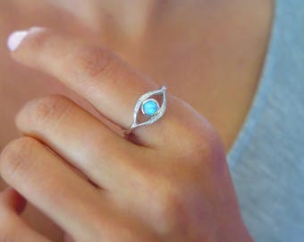 Evil eye ring | Etsy