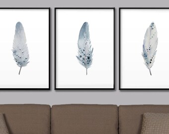 Feather painting | Etsy