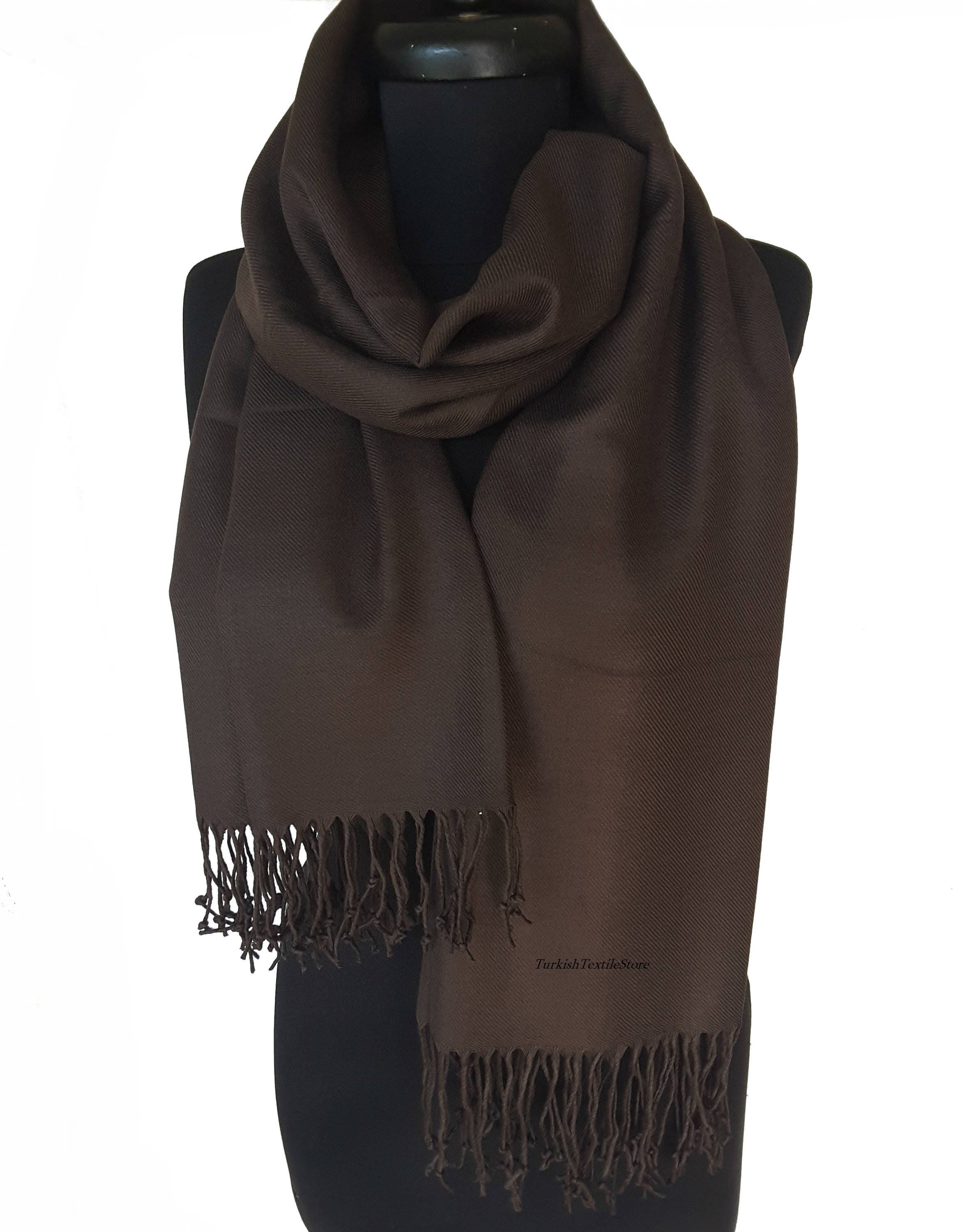 Dark Brown Pashmina Scarf Brown Shawl Dark Brown Dark Wrap