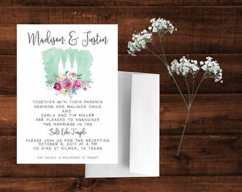 Lds wedding invite | Etsy