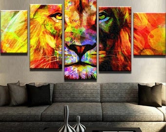 Abstract lion art | Etsy