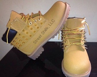 Spiked timberlands | Etsy