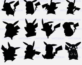 Pikachu silhouette | Etsy
