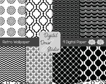 Retro wallpaper | Etsy