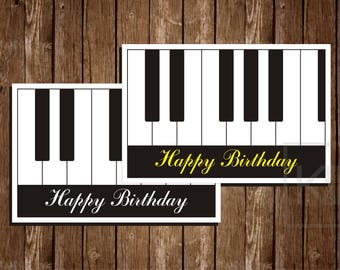 Piano birthday card | Etsy