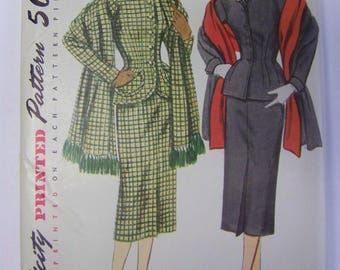 Simplicity 2134 Suit pattern 1957 Size 13 Bust 33