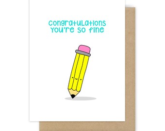 Funny Congratulations Card Pun Congrats Fun Graduation New Job