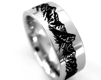 Mountain range ring | Etsy