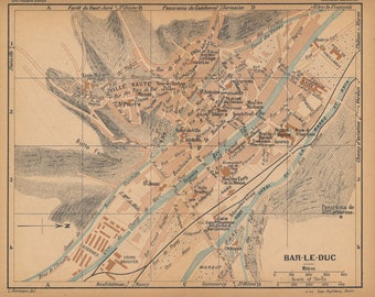 1926 Perigueux France Antique Map