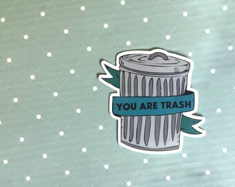 Garbage can sticker | Etsy