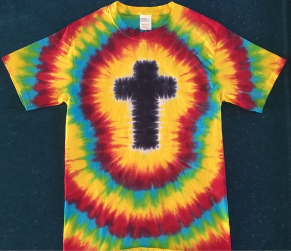 Handmade Cross Tie Dye T-Shirt Free Shipping tye die