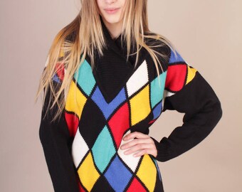 Harlequin sweater | Etsy