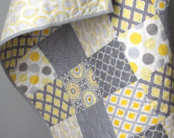 Yellow baby quilt | Etsy