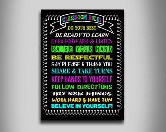 Classroom rules sign | Etsy