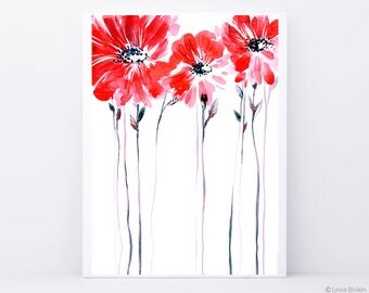 Abstract floral art | Etsy