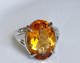 Large citrine ring | Etsy