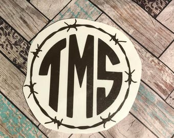 Barbed wire monogram | Etsy