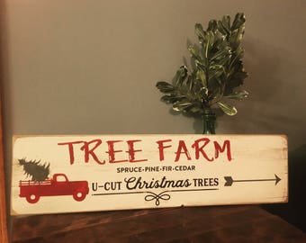 Christmas tree sign | Etsy