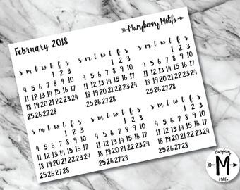 Calendar stickers | Etsy