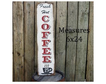 Vertical coffee sign | Etsy