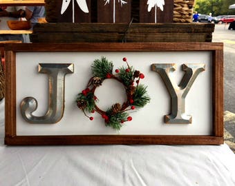 Joy christmas sign | Etsy