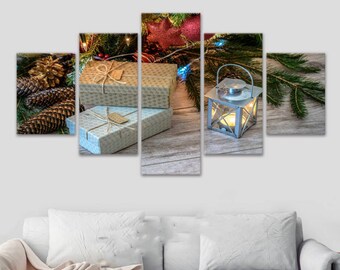 Christmas canvas art | Etsy