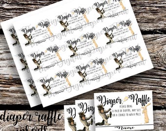 Matching DIAPER RAFFLE inserts to ANY baby shower invitation