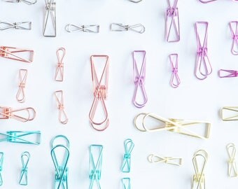 Gold Planner Clips Binder Accessories Bull Clips Skeleton