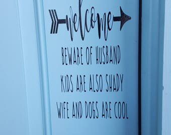 Funny welcome sign | Etsy