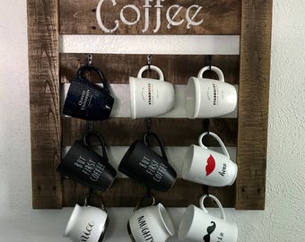 Coffee mug rack | Etsy
