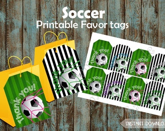 Soccer thank you tag | Etsy