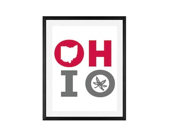 Ohio state buckeyes wall art | Etsy