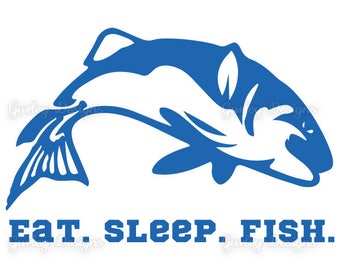 Eat sleep fish | Etsy