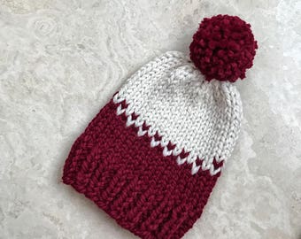 Heart knit hat | Etsy