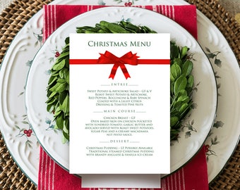 Christmas menu card | Etsy