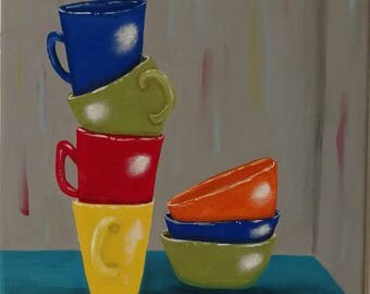 Coffee cup painting | Etsy