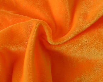 Orange velvet fabric | Etsy