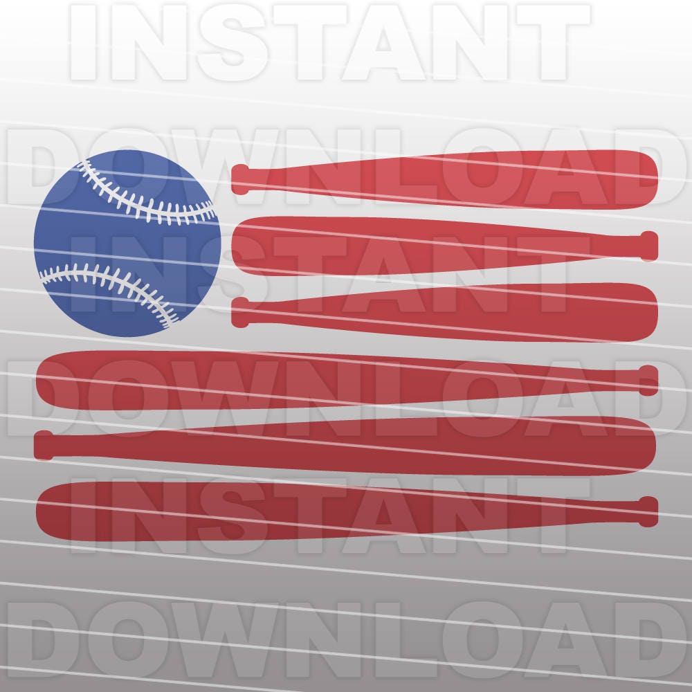 Patriotic Baseball Flag SVG File Vector art Commercial