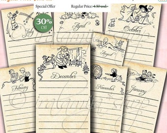 Retro calendar | Etsy