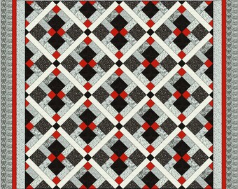 Red and black quilt | Etsy
