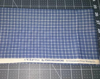Blue check fabric | Etsy