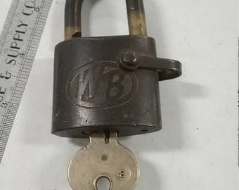Set of Working Antique Vintage Brass OLD PADLOCK with SKELETON