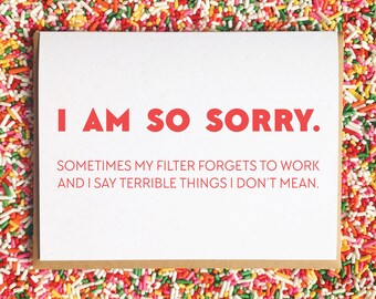 Sorry Cards | Etsy