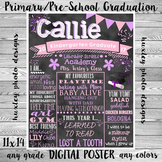 Primary/Pre-School Graduation Board Digital Poster ANY
