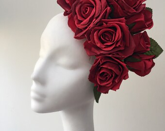 Red fascinator | Etsy