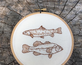 Fish embroidery | Etsy