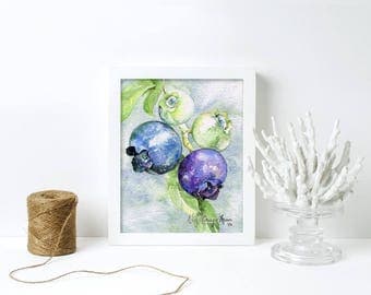 Blueberry painting | Etsy